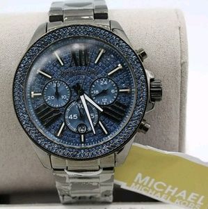 Michael Kors | Accessories | New Michael Kors Crystal Gunmetal Chrono ...